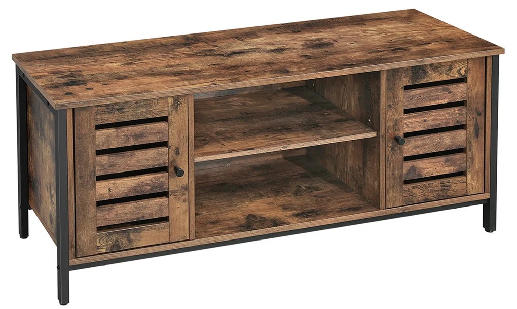 Songmics Televizní stolek industriální 2 dvířka 110 x 40 cm
