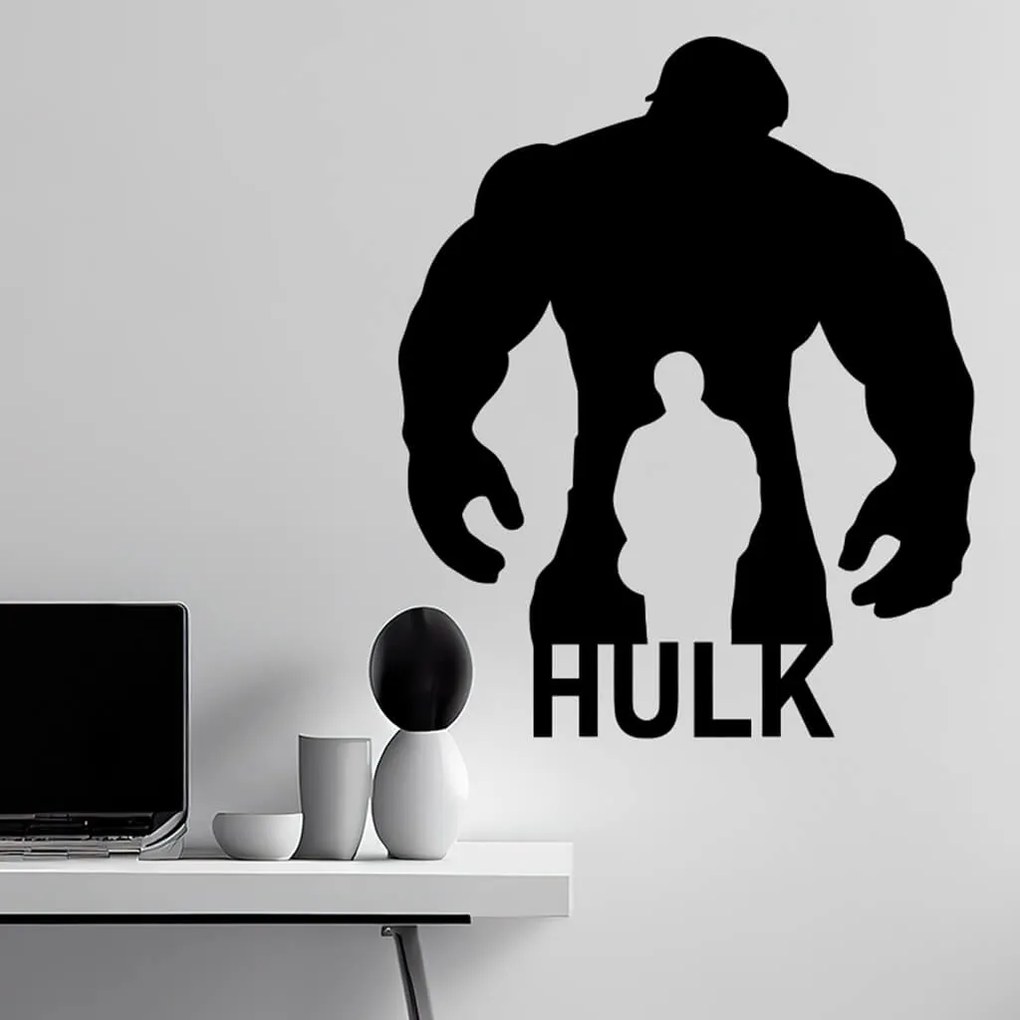 Živá Zeď Samolepka na zeď Hulk silueta Barva: černá