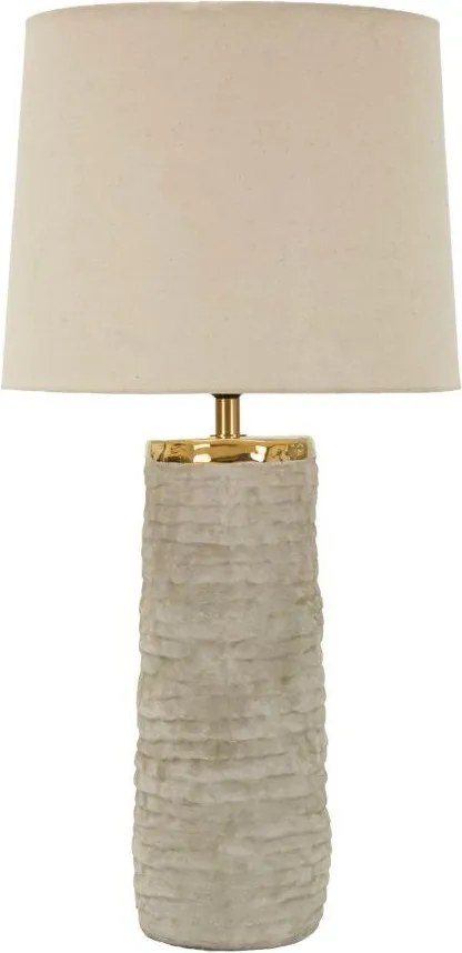 Světle šedá/krémová keramická stolní lampa s textilním stínidlem (výška 73 cm) Lima – Mauro Ferretti