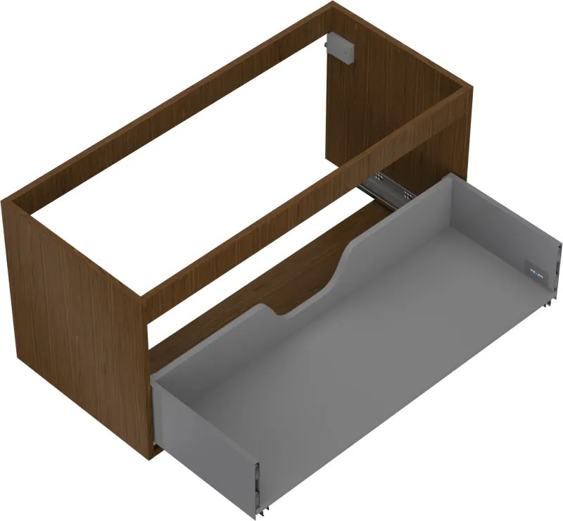 Mexen Box-A, závěsná skříňka 100 cm, 1 zásuvka, ořech, 91AX0-1000-470-1-86