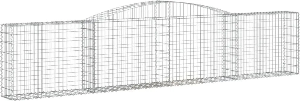 Klenuté gabionové koše 4 ks 400x30x80/100 cm pozinkované železo 3146855