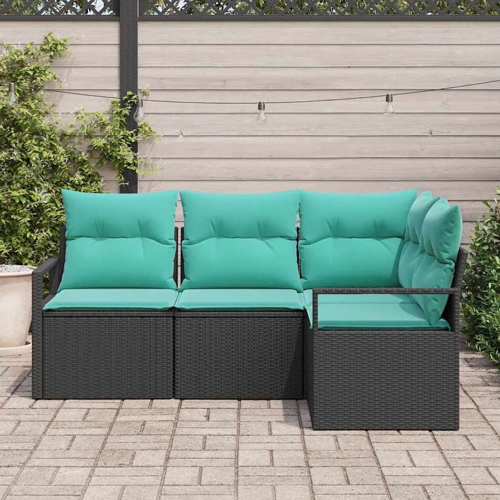 Set pohovek 4 ks Černá polyratan 3346366