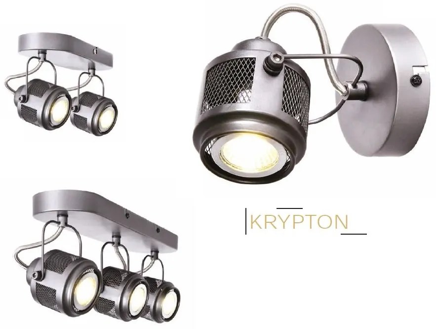 ACA DECOR Přisazené bodové svítidlo KRYPTON max. 2x 35W/GU10/230V/IP20, šedé