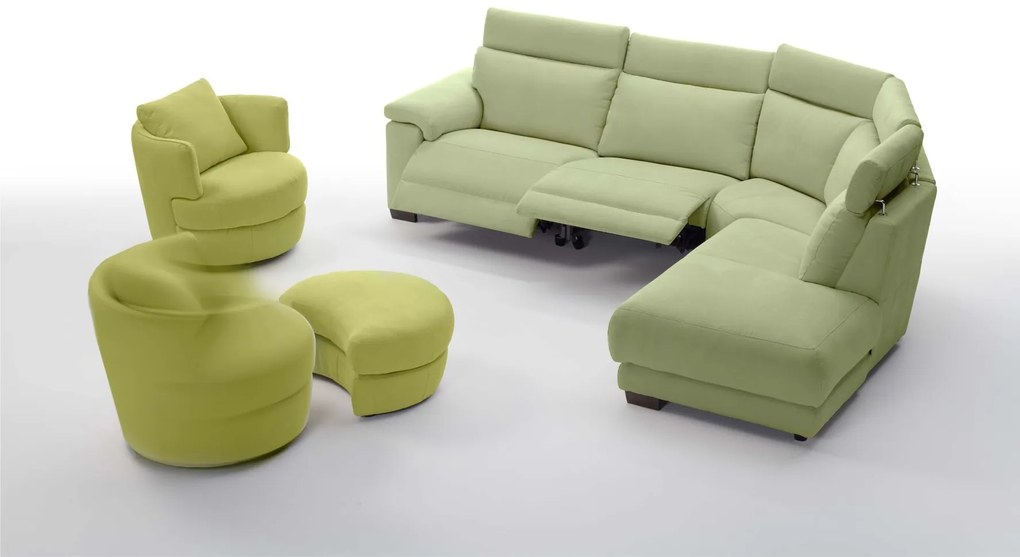 Pregio Italia sofa&relax Moderní polohovací sedačky DEKTRA Provedení: 3místná 1 polohování, Vzorník látek: tekno fibra 24 yellow