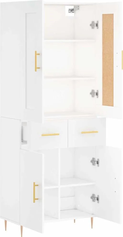 Skříň highboard bílá 69,5 x 34 x 180 cm kompozitní dřevo 3199865