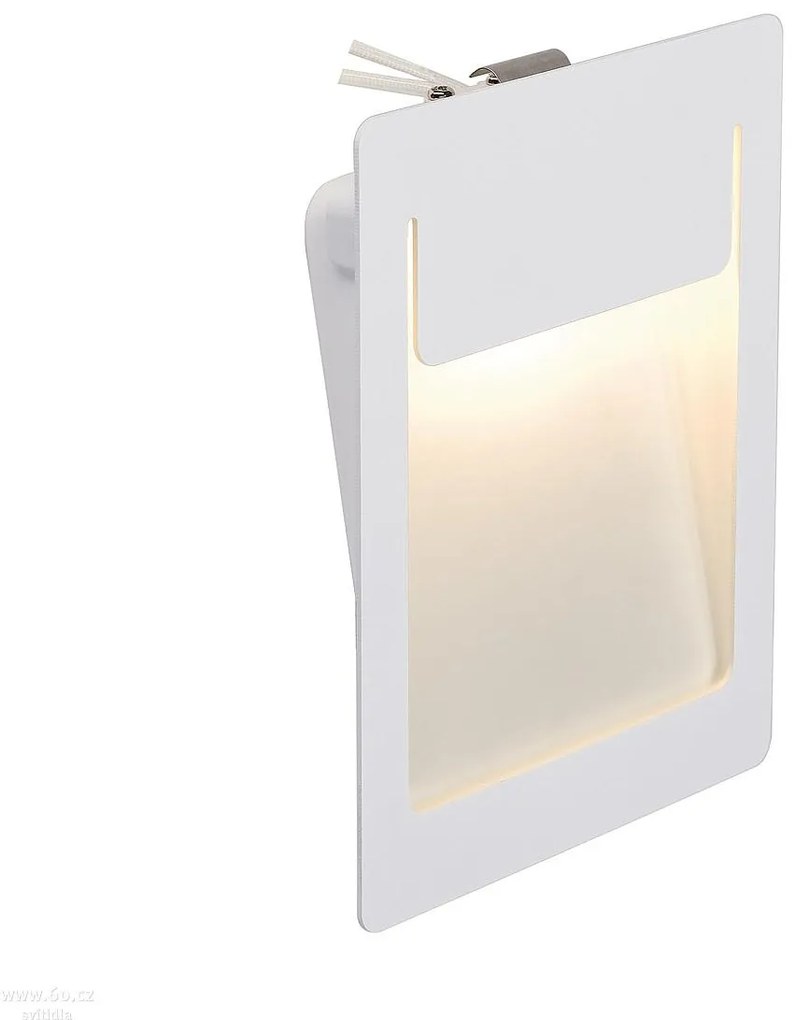 SLV Big White 151952 Downunder Pur, bílé zápustné svítidlo do stěny, 5,2W LED, 3000K, 12x15,5cm