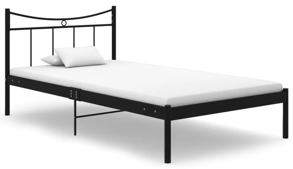 324795 vidaXL Rám postele černý kov 100 x 200 cm