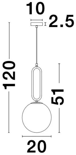Nova Luce Závěsné svítidlo GRUS, ø 20cm, E27 1x12W Barva: Černá