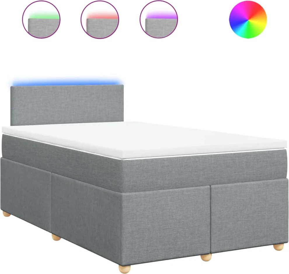 Box spring postel s matrací světle šedá 120x190 cm textil 3288912