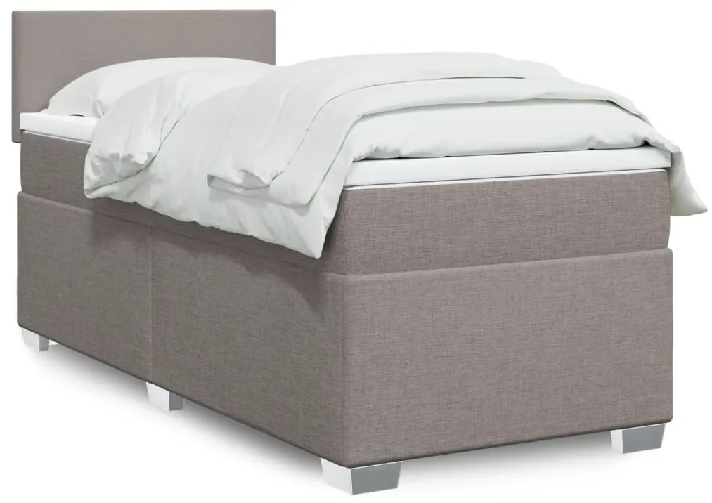Box spring postel s matrací taupe 90x200 cm textil 3285768