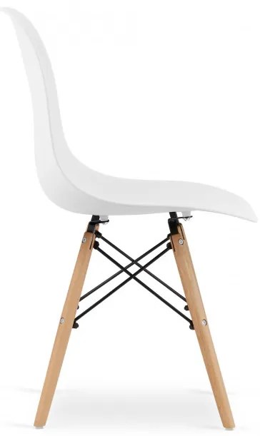 Set tří jídelních židlí OSAKA bílé (hnědé nohy) (3ks)