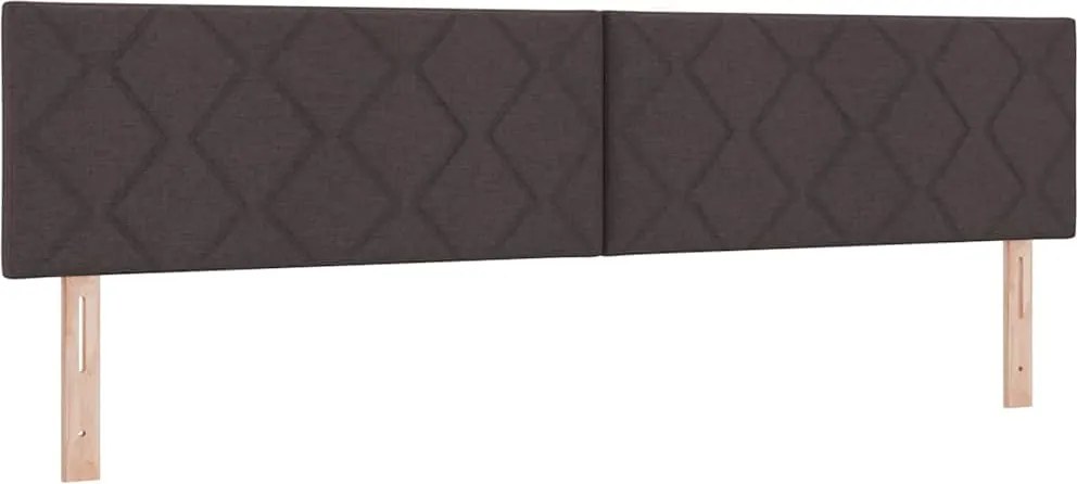 Postel s boxspringem s čelo Tmavě hnědá 200 x 200 cm textil 3338793
