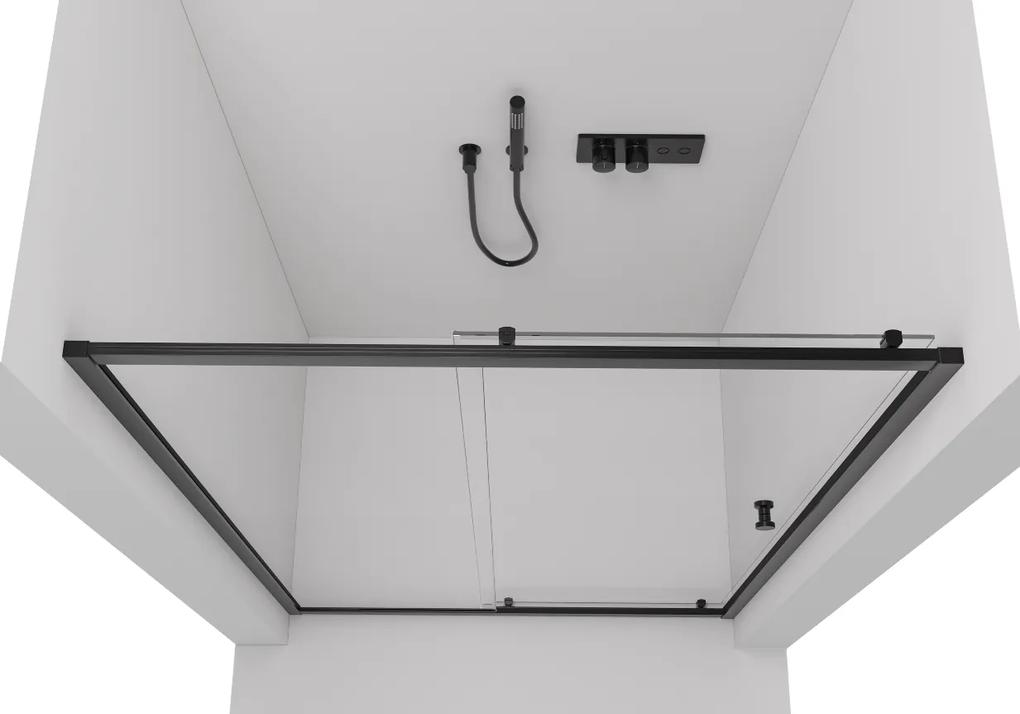 Cerano Varone, posuvné sprchové posuvné dveře 130x195 cm, 6mm čiré sklo, černý profil, CER-CER-DY505B-130-195