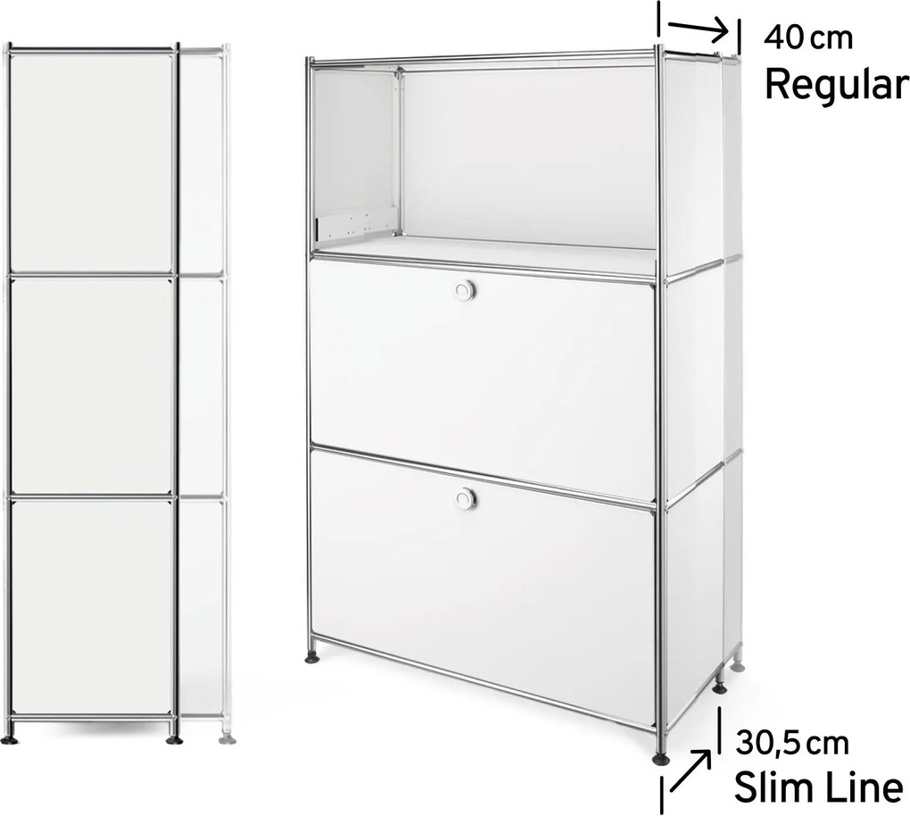 Tchibo - Kovová konzola »Cn3 Slim Line« s policí, hnědošedá