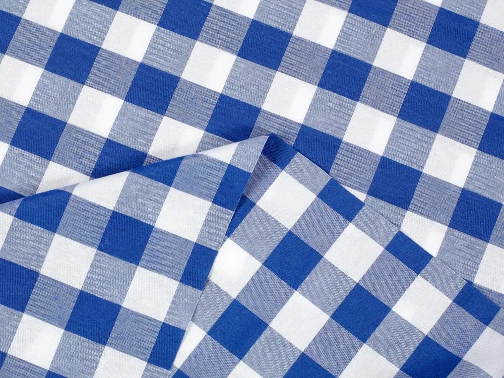 Biante Dekorační běhoun na stůl Rebeka RE-007 Modro-bílá kostka velká 35x140 cm