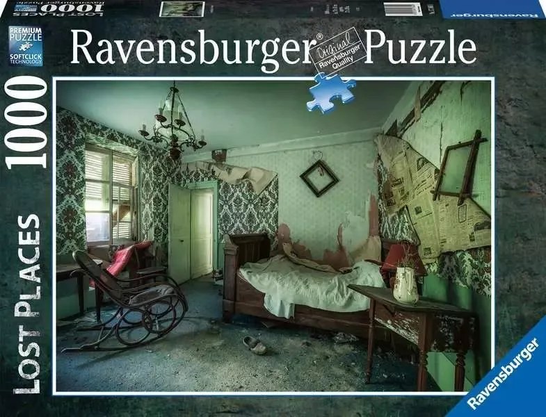Puzzle ravensburger puzzle 173600 ztracená místa: zelená ložnice 1000 dílků
