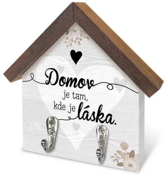 HD Domov Dřevěný domeček malý s háčky Domov je tam, kde Sladký domov