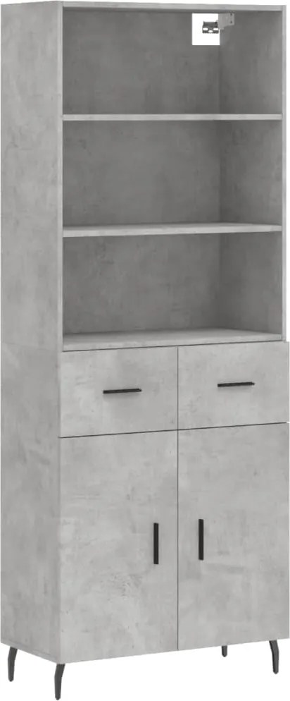 Skříň highboard betonově šedá 69,5x34x180 cm kompozitní dřevo 3200533
