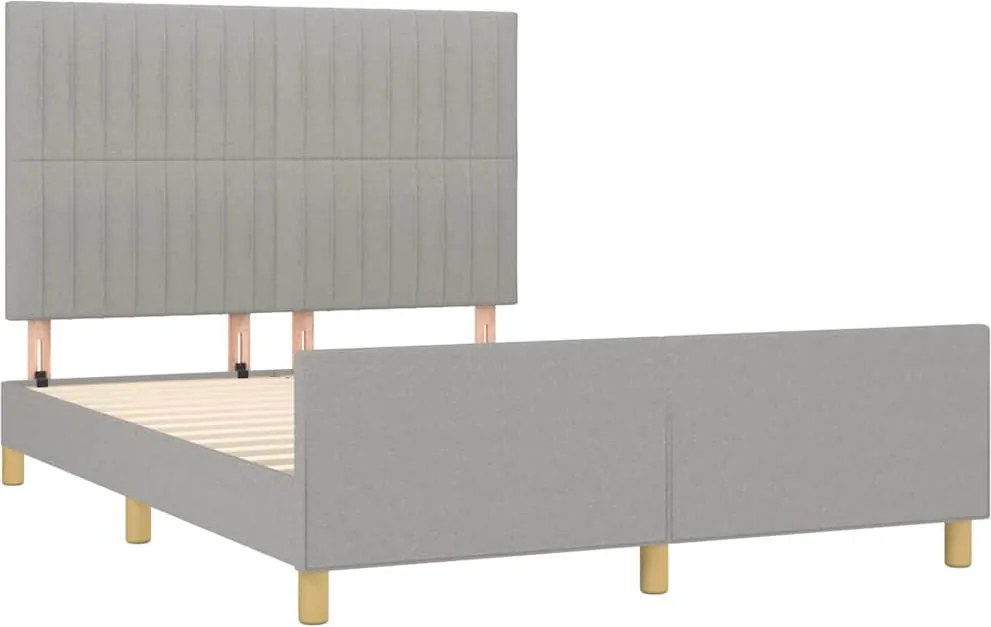 Rám postele bez matrace světle šedý 140 x 190 cm textil 3125211