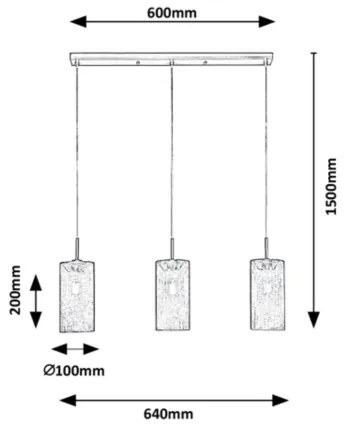 Rabalux - Lustr na lanku 3xE14/25W/230V