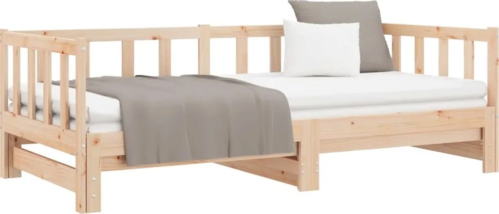 vidaXL Výsuvná postel 2x (80 x 200) cm masivní borovice [814708] Barva: Přírodní