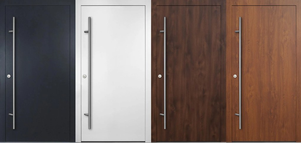 FM Turen - Feldmann & Mayer Vchodové dveře s ocelovým opláštěním FM Turen model DS00 Orientace dveří: Levé, otevírání dovnitř, Dekor: Ořech, Standardní rozměr dveří včetně rámu: 88 cm x 208 cm - vnější rozměr rámu