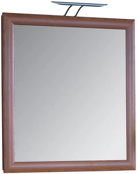 Armatura Výprodej EUROPA 70.2 Zrcadlo s osvětlením - třešeň/bříza - š. 74 cm, v. 80 cm, hl. 8 cm