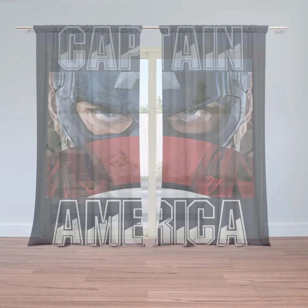 Sablio Záclony Kapitán Amerika pohled přes štít: 2ks 150x250cm