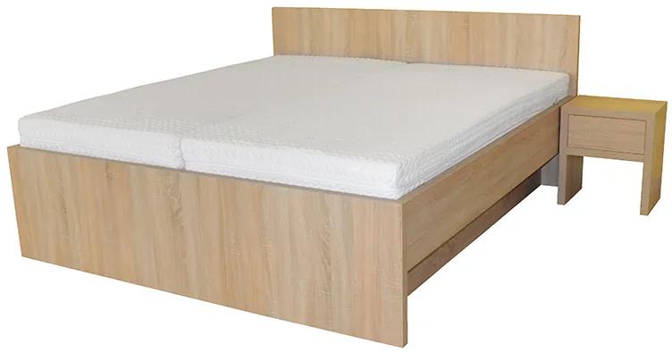 Tropea - Dvoulůžková postel Délka [cm]: 190 Šířka [cm]: 160 Dekor: DUB_BILY