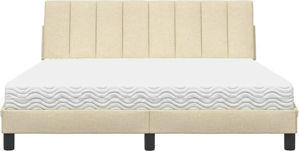 Postel s matrací Hanko krémová 160 x 200 cm textil 3310543