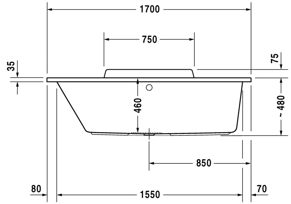 Duravit DuraStyle - vana 170x70 cm, levá 700294000000000