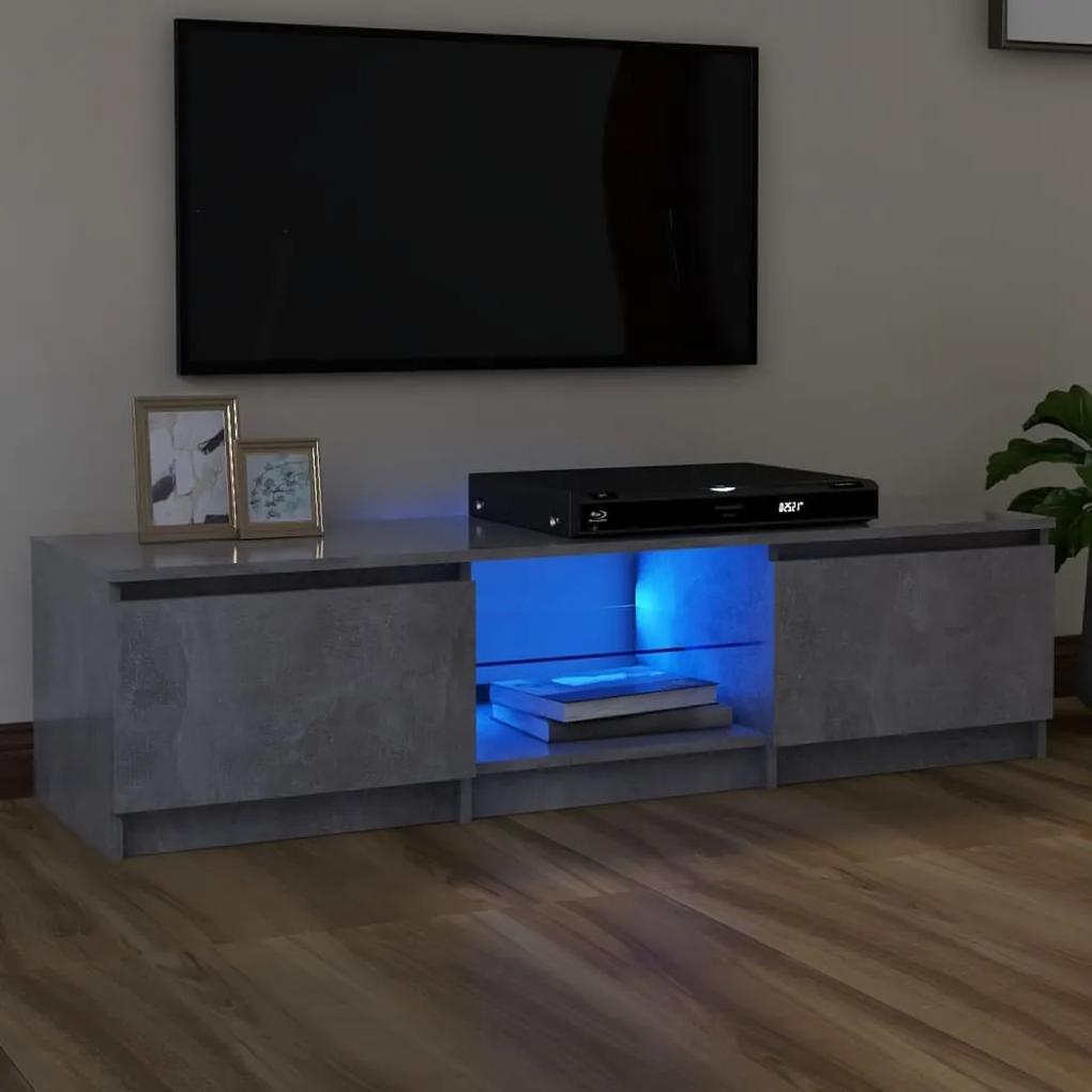 TV skříňka s LED osvětlením betonově šedá 140 x 40 x 35,5 cm - Default Title