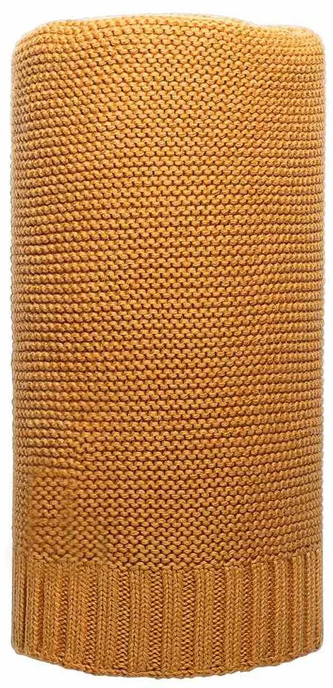 Bambusová pletená deka NEW BABY 100x80 cm hořčicová, Žlutá