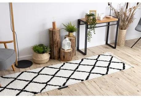 Dywany Luszczow Kusový koberec, běhoun BERBER CROSS, bílá Rozměr koberce: 80 x 250 cm
