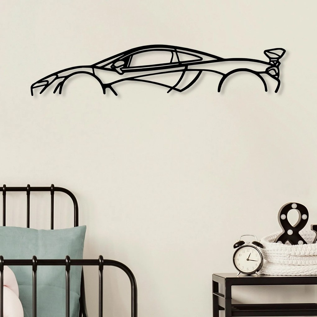 Nástěnná kovová dekorace Mclaren P1 Silhouette černá