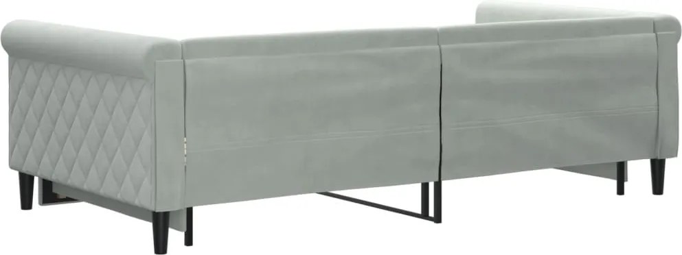Válenda s přistýlkou světle šedá 100 x 200 cm samet 3197778