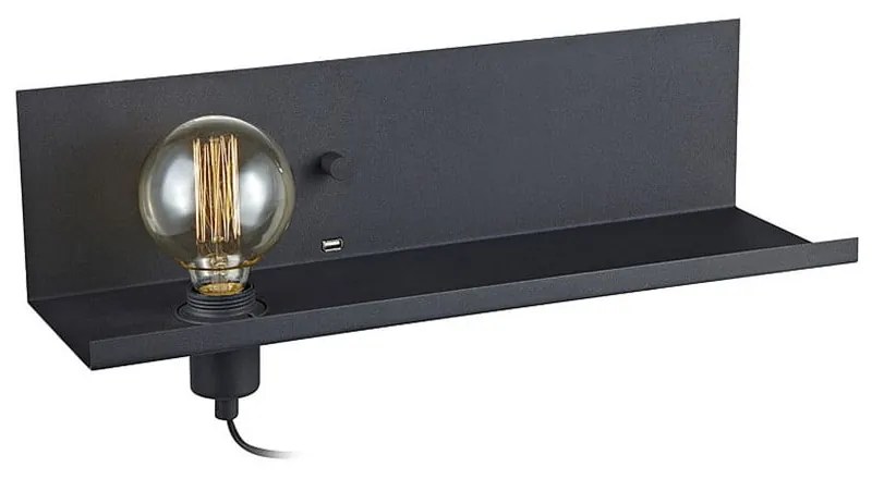Černé nástěnné svítidlo s USB nabíjecí stanicí Markslöjd Multi