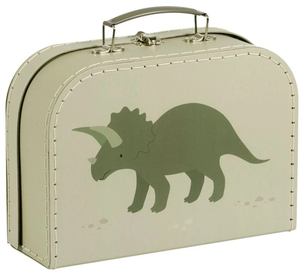 A Little Lovely Company Dětský kufřík Dinosaurs Menší, šedá barva, papír