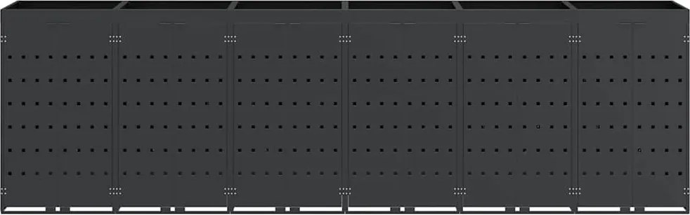 vidaXL Úložný box na 6 popelnic Antracit 408 x 77,5 x 121,5 cm [3394747]
