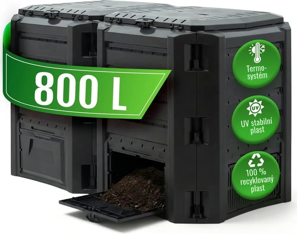 Zahradní kompostér COMPOGREEN, 800l, černá Prosperplast