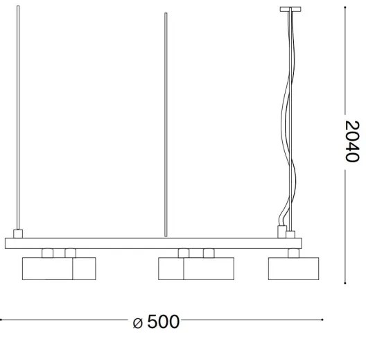 Ideal Lux - LED Lustr na lanku MINOR 5xGX53/9W/230V pr. 50 cm černá
