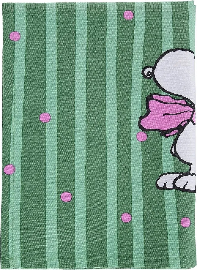 PEANUTS Utěrka Snoopy s motýlkem - zelená