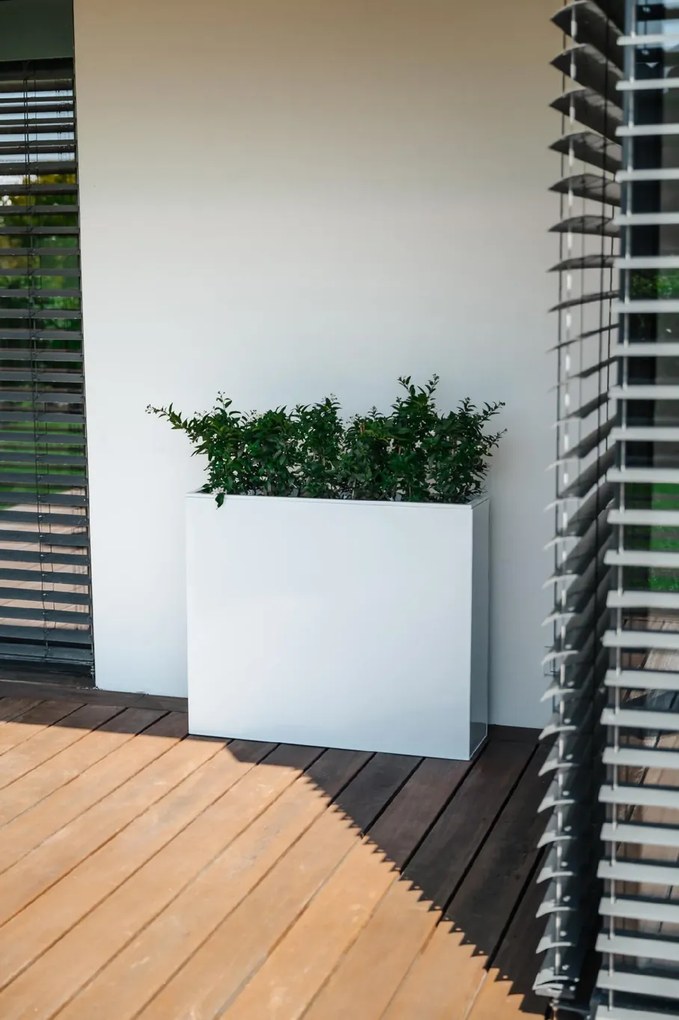 Květináč ELEMENTO, pozink, šířka 90 cm, bílý