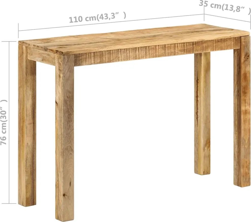 Konzolový stolek 110 x 35 x 76 cm masivní mangovníkové dřevo 337270
