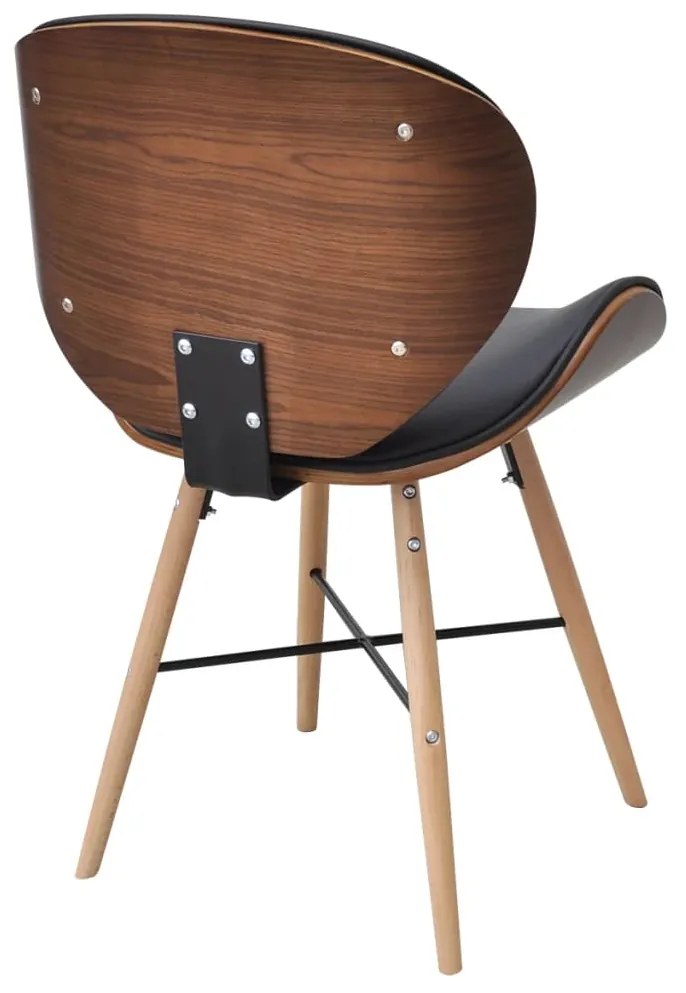 Jídelní židle 6 ks černé ohýbané dřevo a umělá kůže - Default Title