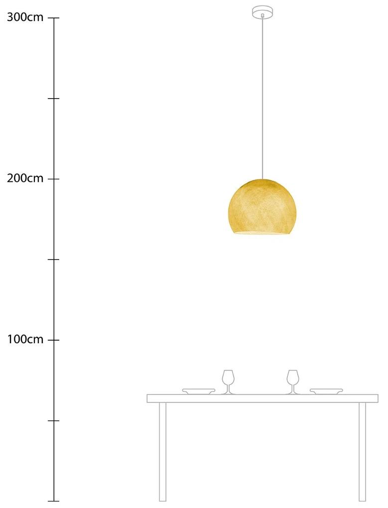 creative cables Závěsná lampa se stínidlem kupole z PE vlákna, polyester Barva: Hořčicová žlutá, Průměr: XS - Ø 25 Cm