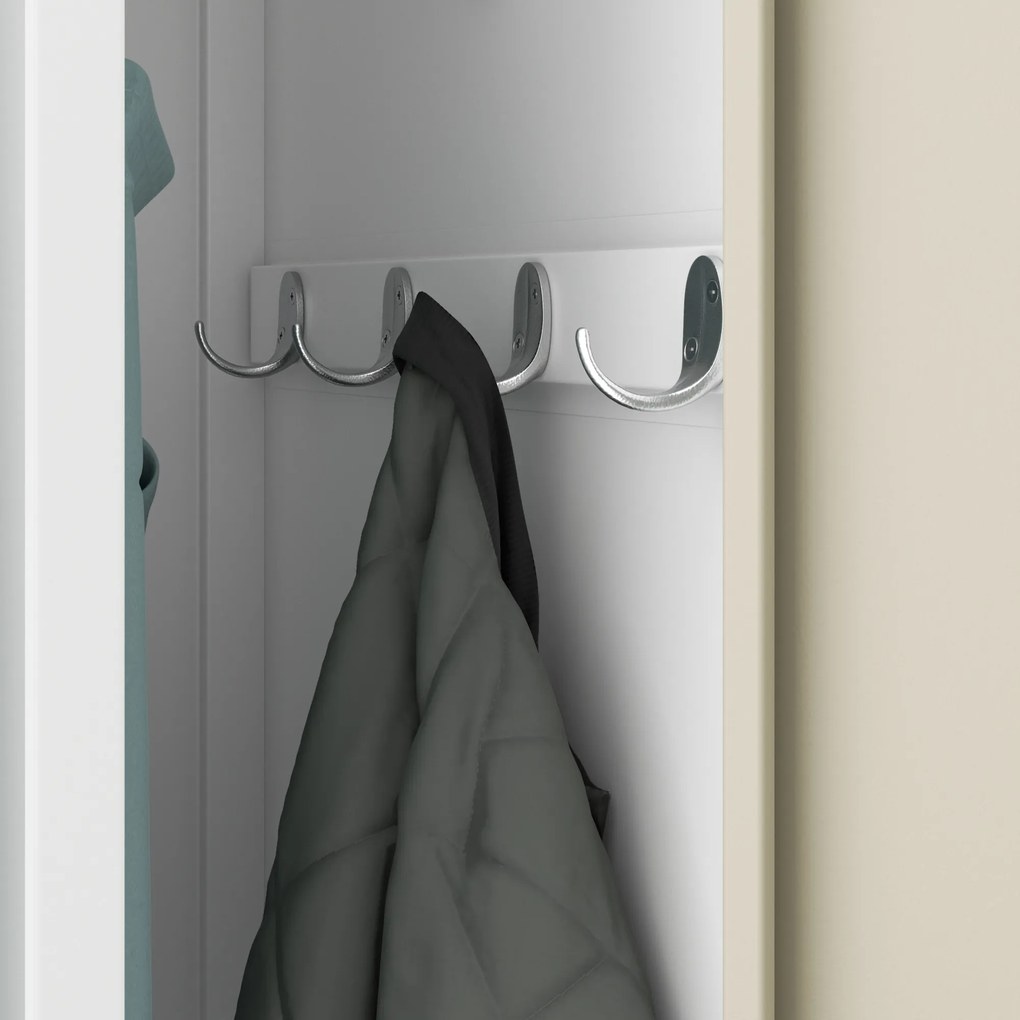 Šatní skříňka pro zaměstnance 4-boxová, bílá/dub sonoma, 800x1800x500 mm: KACPER Eco Design