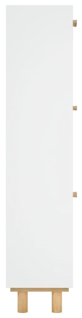 Botník bílý 52 x 25 x 115 cm kompozitní dřevo a přírodní ratan