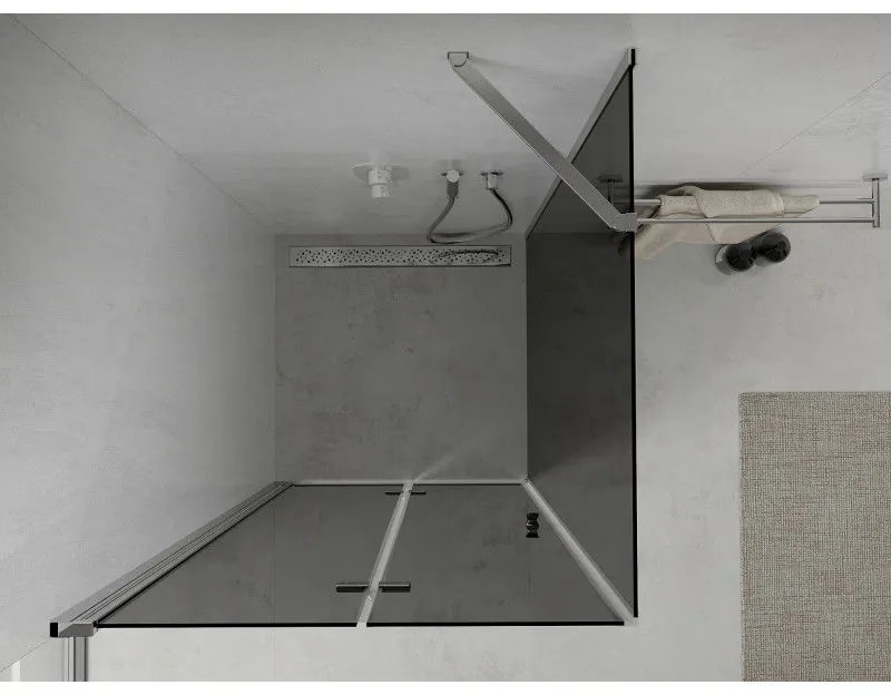 Mexen Lima sprchový kout 80x80cm, 6mm sklo, chromový profil-šedé sklo, 856-080-080-01-40