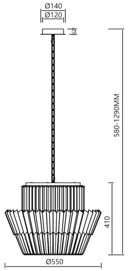 Lustr na řetězu DONNA 12xE14/40W/230V pr. 55 cm zlatá